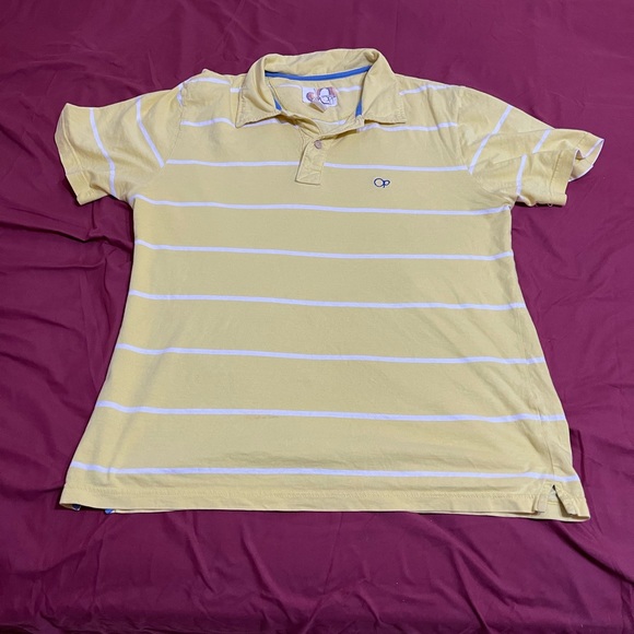 OP | Shirts | Vintage Ocean Pacific Op Logo Yellow Short Sleeve Striped ...